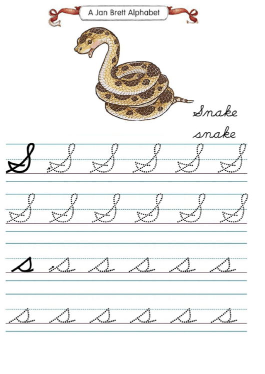 Jan Brett Alphabet Letter S printable pdf download