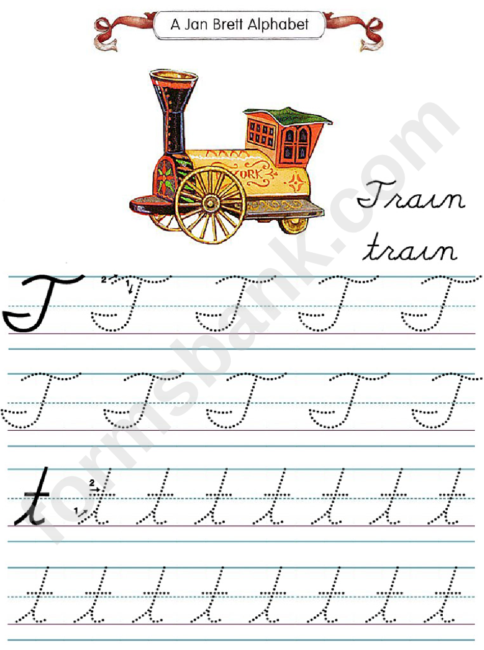 Jan Brett Alphabet Letter T printable pdf download