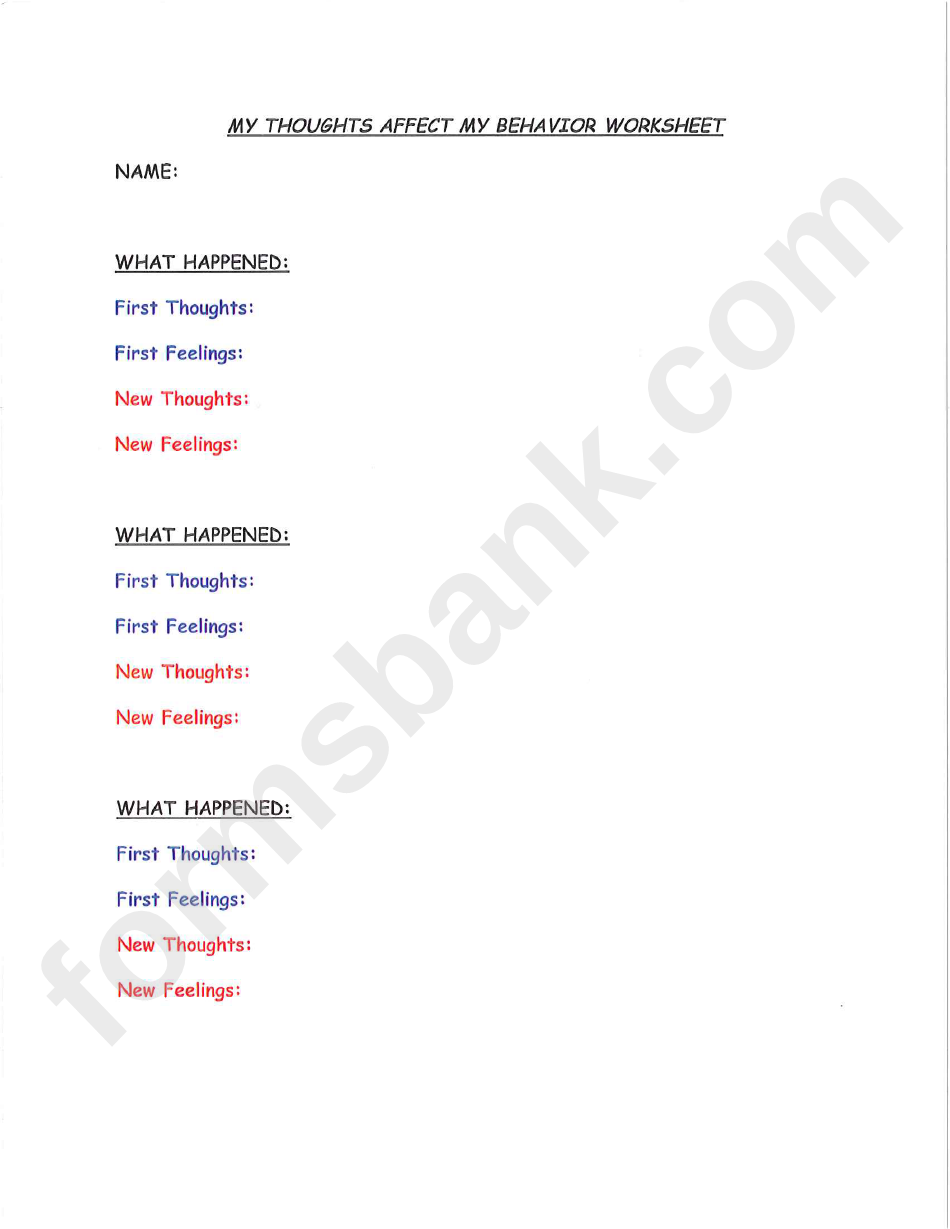 Therapy And Self-Help Worksheets printable pdf download