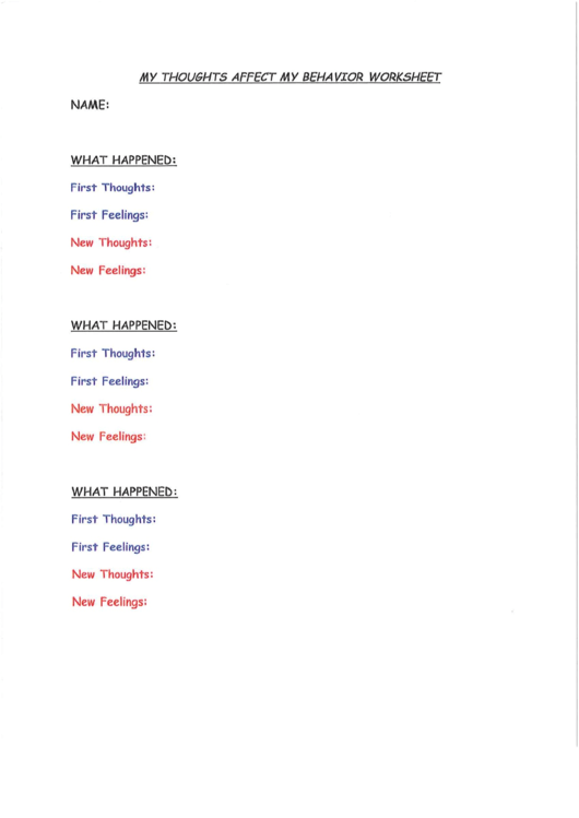 Therapy And Self-Help Worksheets printable pdf download
