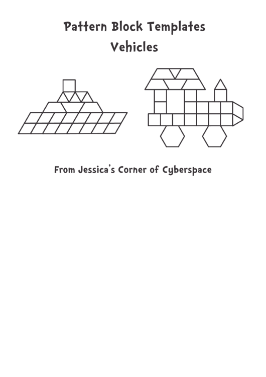 Vehicles Pattern Block Templates printable pdf download