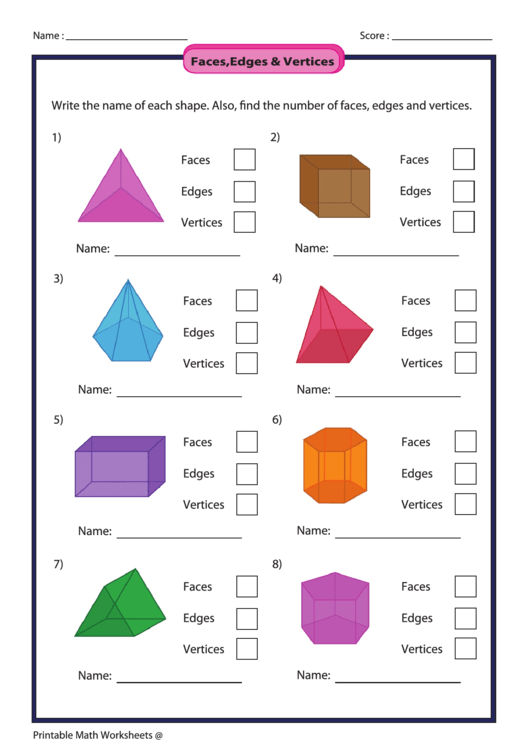 Faces Edges And Vertices printable pdf download