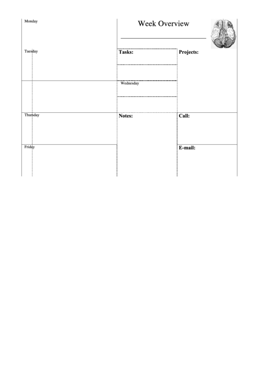 Week Overview printable pdf download