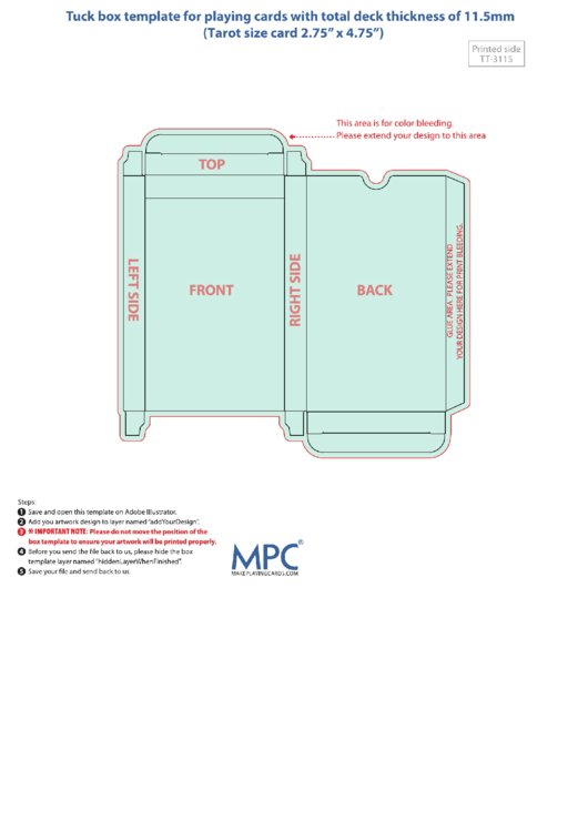 Card Box Template - 11.5mm Thickness printable pdf download