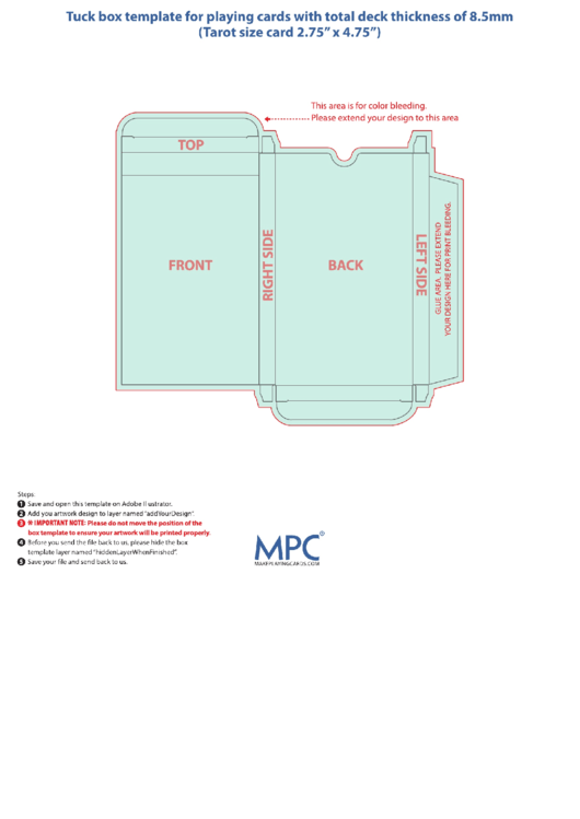 Card Box Template - 8.5mm Thickness printable pdf download