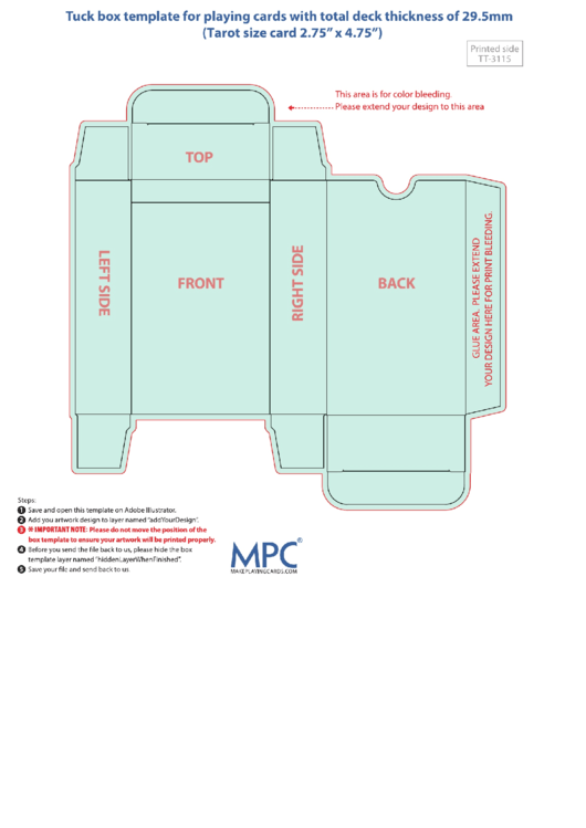 Card Box Template - 29.5mm Thickness printable pdf download