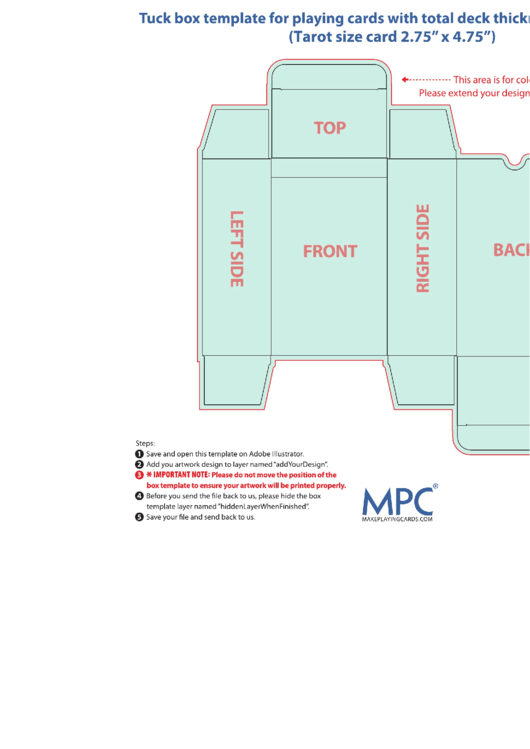 Card Box Template - 43mm Thickness printable pdf download