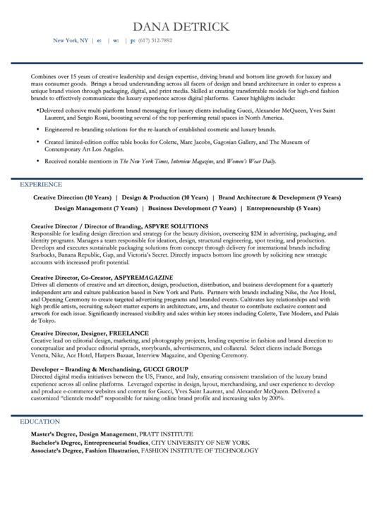 Sample Resume Template printable pdf download