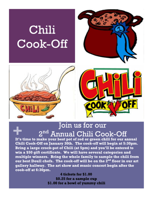 Chili Cook Off Flyer Template Printable Pdf Download