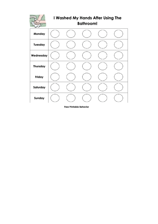 I Washed My Hands After Using The Bathroom! Responsibility Chart ...