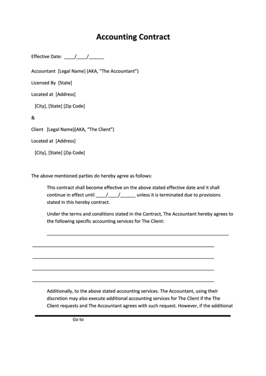Accounting Contract printable pdf download