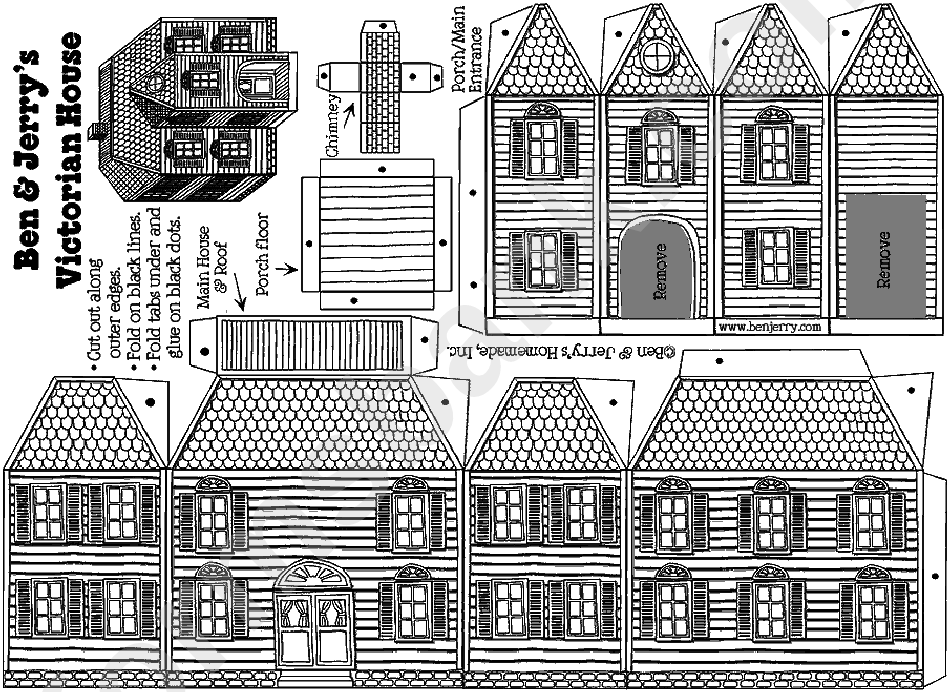 Victorian Gingerbread House Template Printable Pdf Download