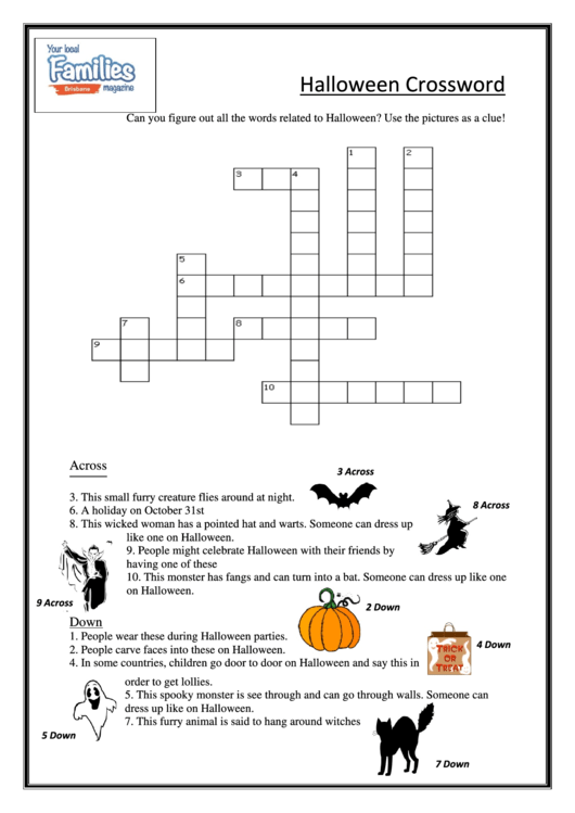 Halloween Crossword printable pdf download