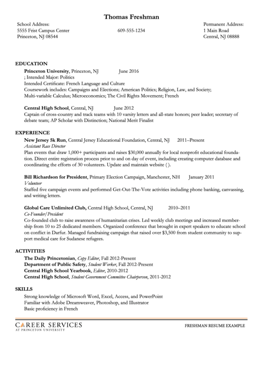 Sample Resume Template printable pdf download