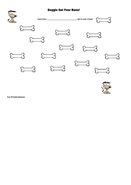 Fillable Doggie Get Your Bone! Behavior Chart printable pdf download
