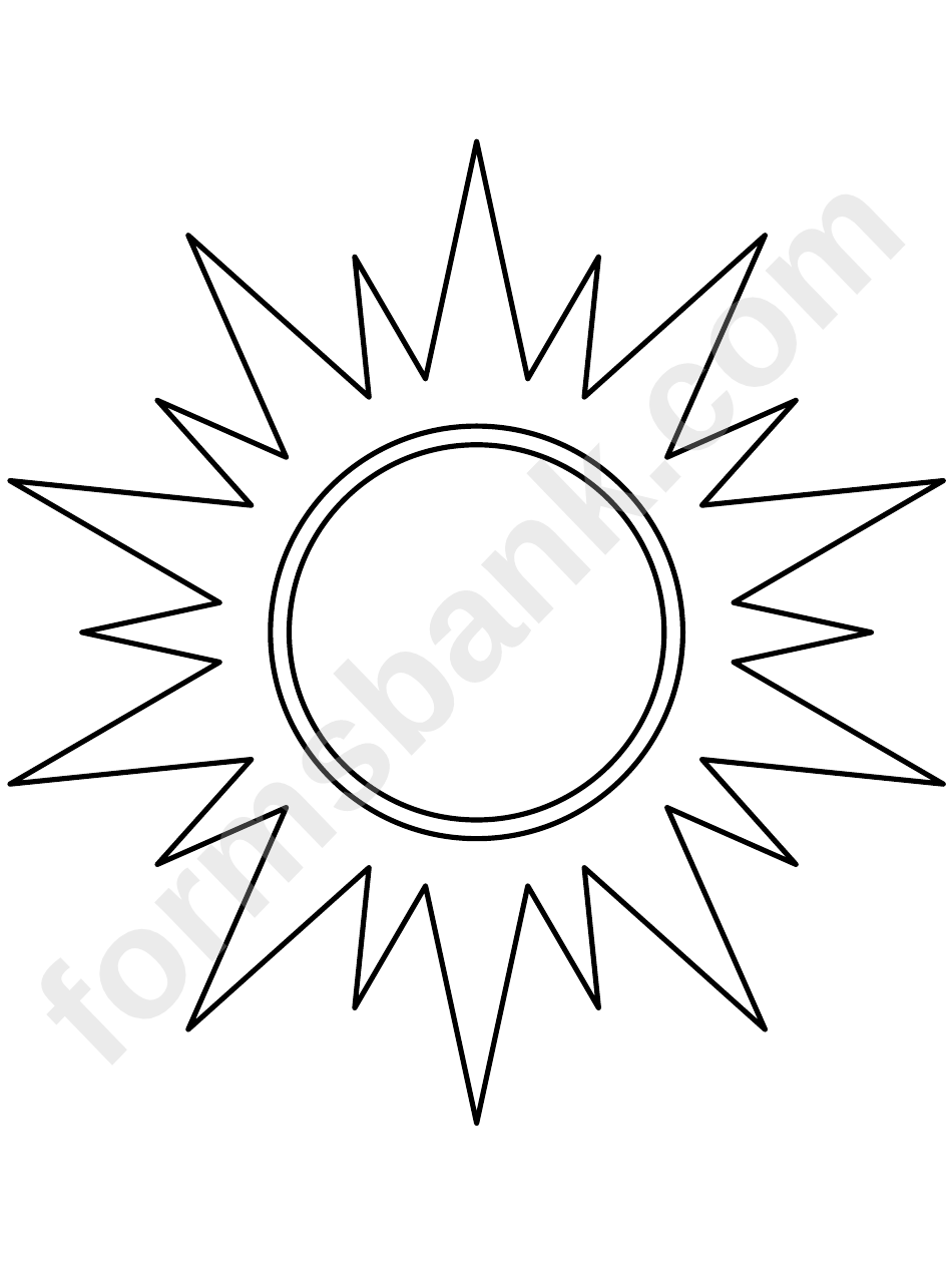 Sun Coloring Sheet printable pdf download