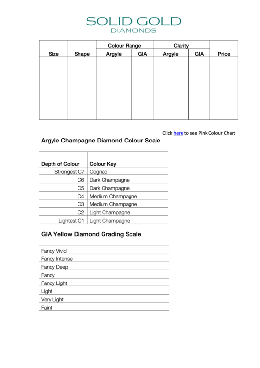 Diamond Color Scale printable pdf download
