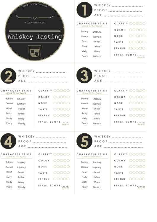 Whiskey Tasting Template Printable Pdf Download