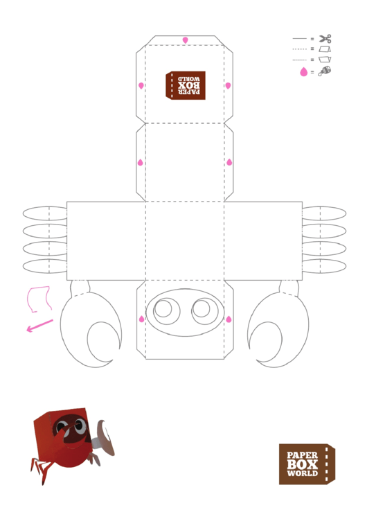 Crab Paper Toy Box Template printable pdf download