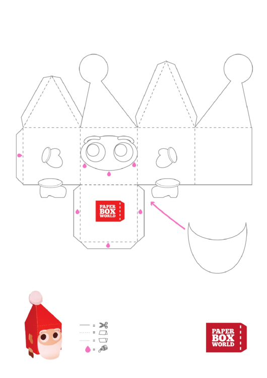 Santa Paper Toy Box Template printable pdf download