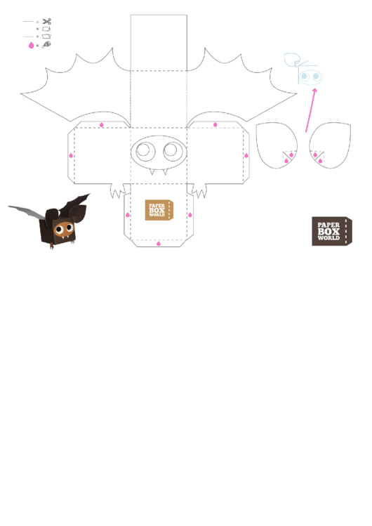 Bat Paper Toy Box Template printable pdf download