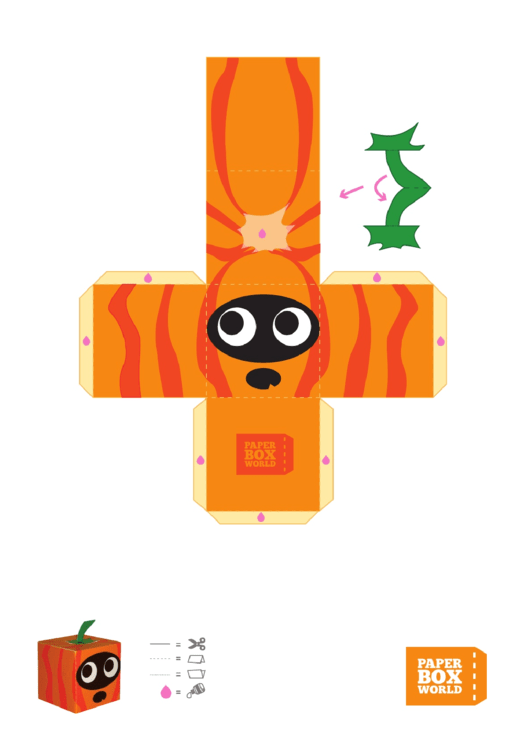 Pumpkin Paper Toy Box Template printable pdf download