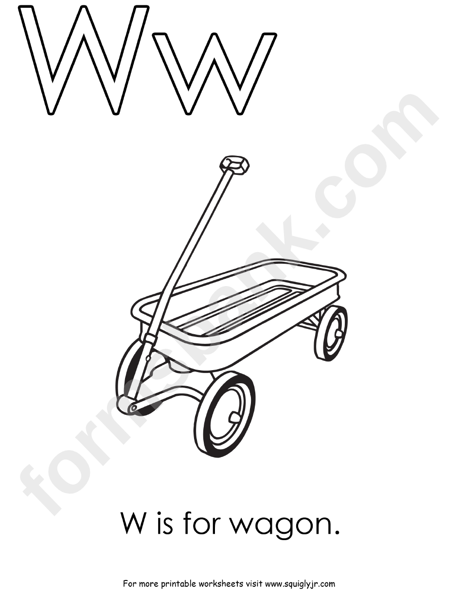 W Is For Wagon printable pdf download