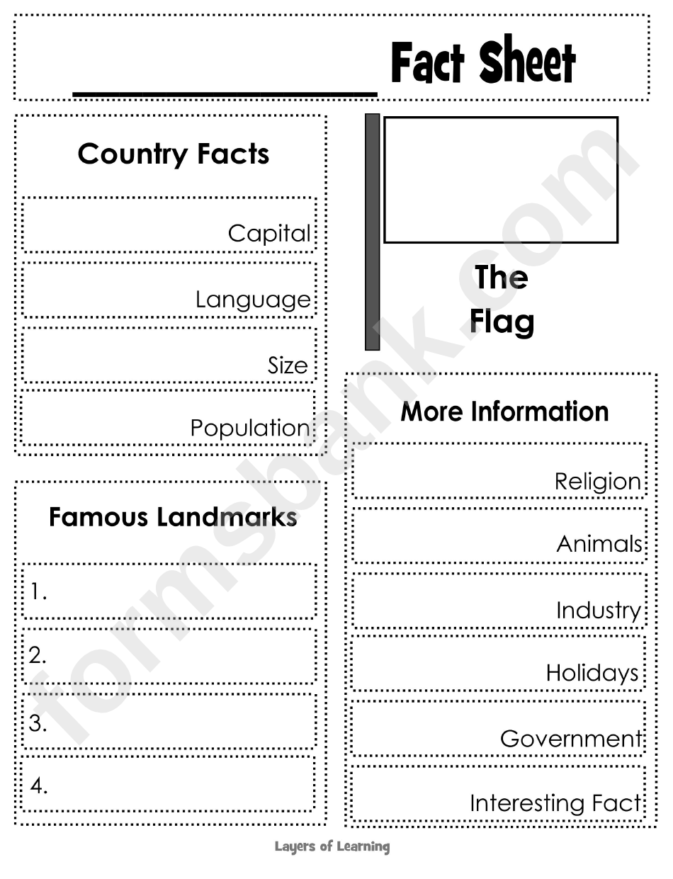 Country Fact Sheet printable pdf download
