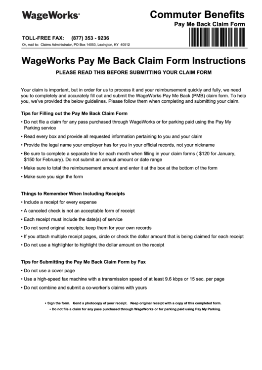 Fillable Pay Me Back Claim Form - Harvard Transportation & Parking ...