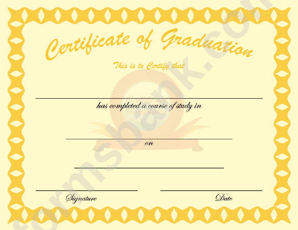 Certificate Of Graduation printable pdf download