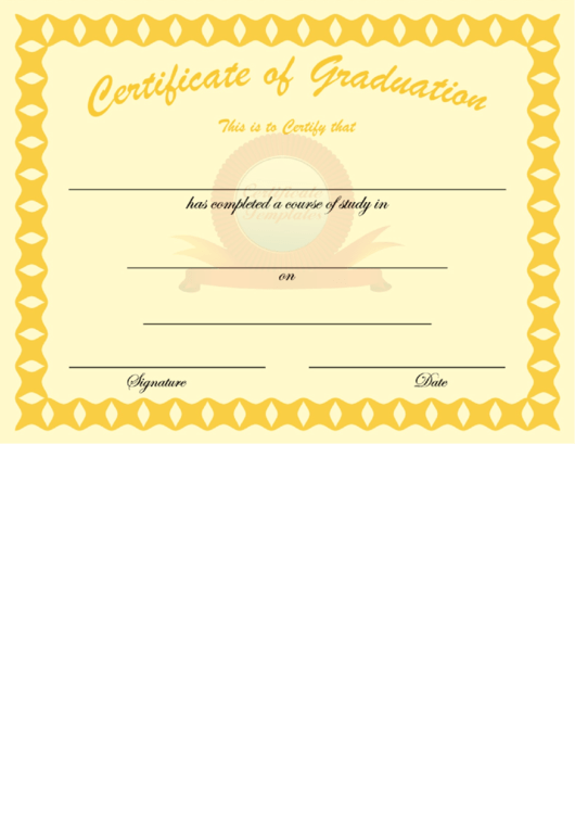 Certificate Of Graduation printable pdf download