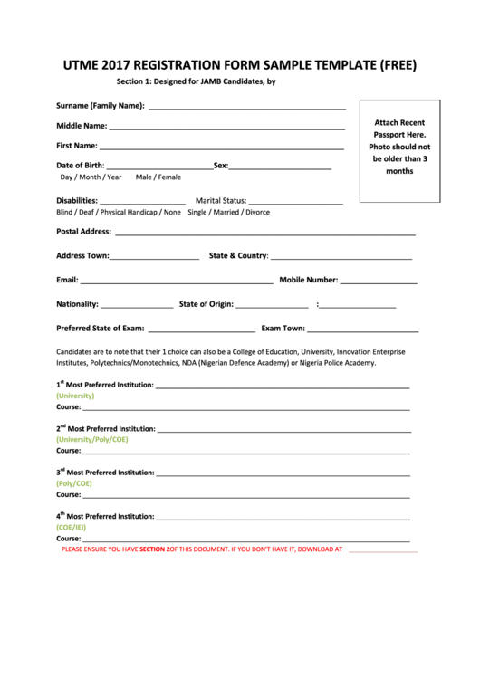 Free Online Registration Form Template 123
