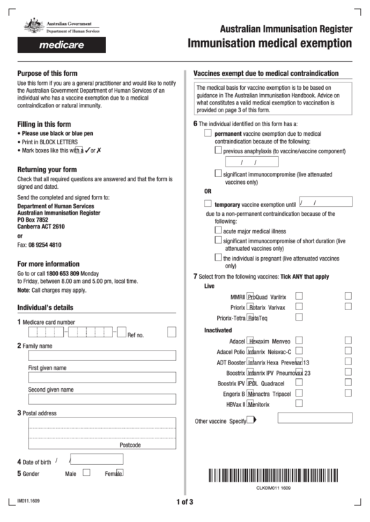 Fillable Australian Immunisation Register Immunisation Medical ...