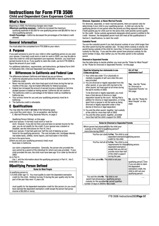 Instructions For Form Ftb 3506 printable pdf download