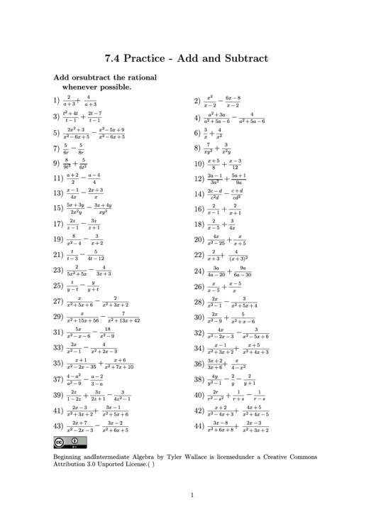 Practice Add And Subtract Printable Pdf Download