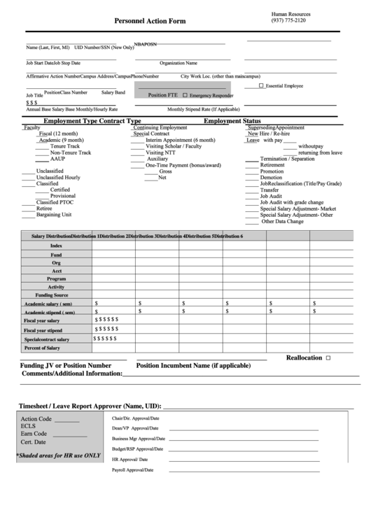 Printable Personnel Action Form - Printable Forms Free Online