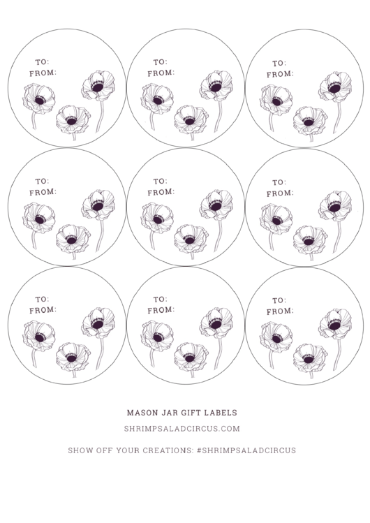Canning Mason Jar Labels printable pdf download
