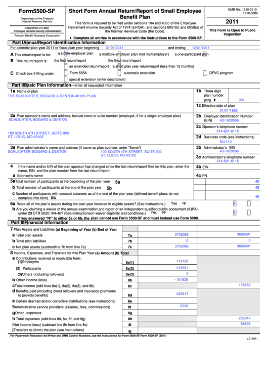 Top 7 Form 5500 sf Templates Free To Download In PDF Format
