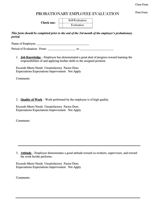 Top Employee Probation Form Templates free to download in PDF format