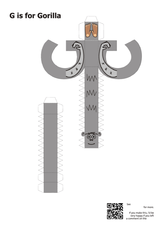 G Is For Gorilla printable pdf download