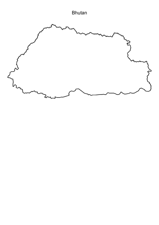 Bhutan Map Template printable pdf download