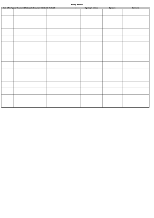 Notary Journal Template Printable Pdf Download