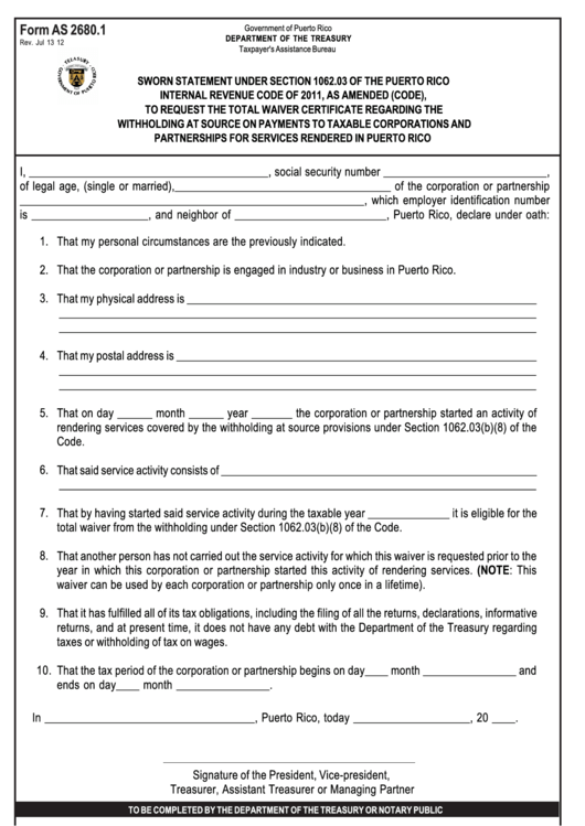 Form As 2680.1 printable pdf download
