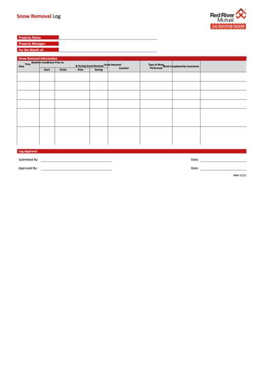 Top 6 Snow Removal Log Free To Download In PDF Format