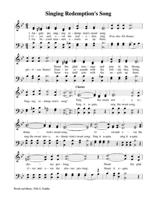 Singing Redemption'S Song printable pdf download