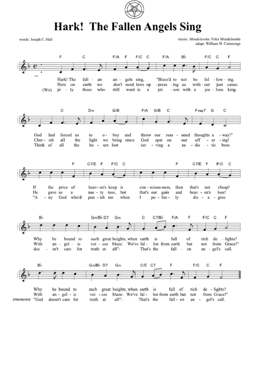 Hark! The Fallen Angels Sing -Mendelssohn printable pdf download