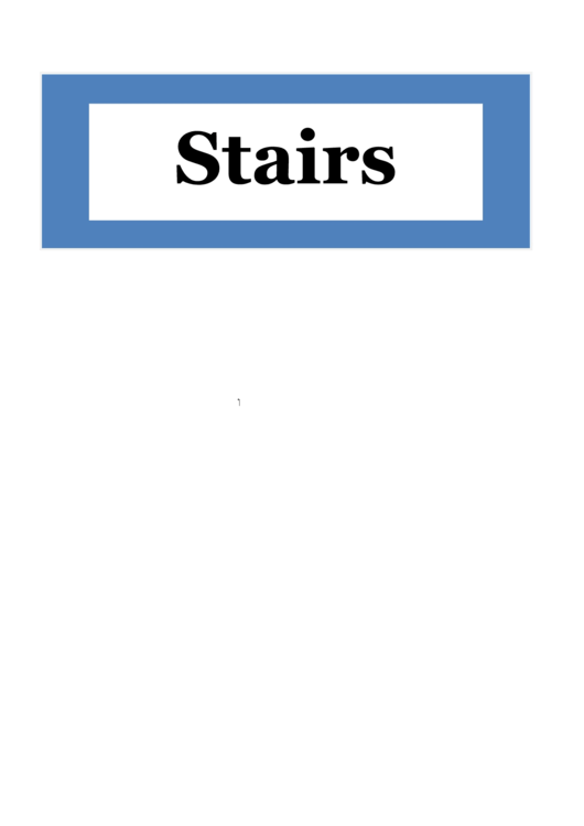 Stairs Sign Template printable pdf download