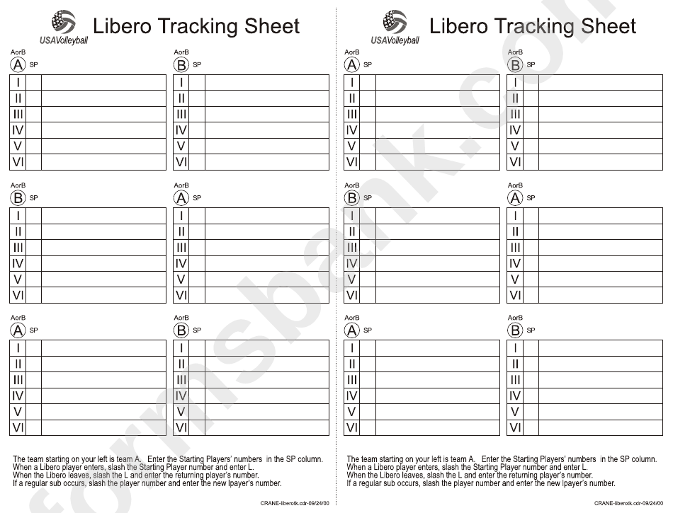 Libero Tracking Sheet Printable Pdf Download