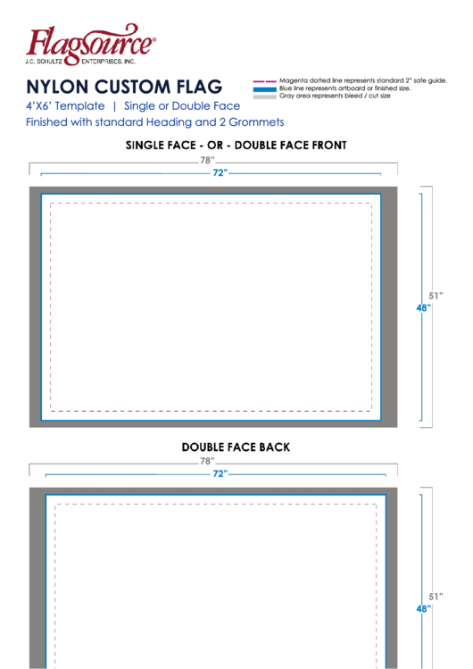 Nylon Custom Flag 4x6 Template printable pdf download