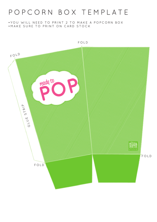 Popcorn Box Template Printable Pdf Download